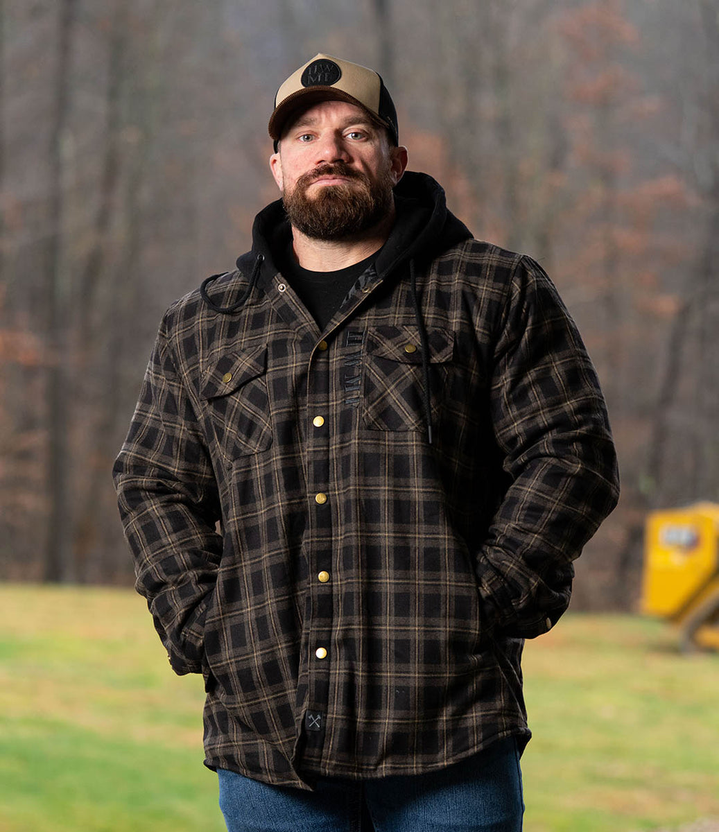 Backwoods Flannel Hooded Insulated Jacket - Oakmoss – All American ...